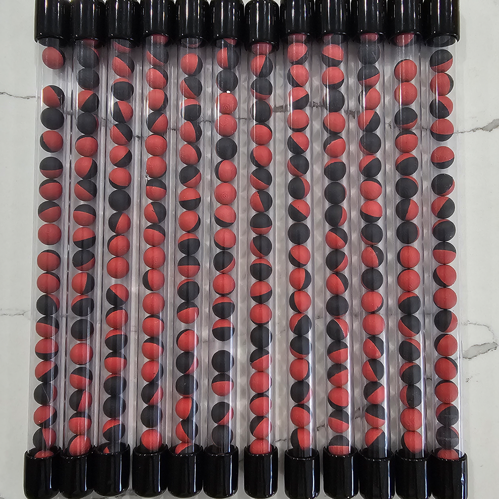 500 x 43 CAL PEPPER BALLS LESS LETHAL PEPPER FILLED BALL Black-Red – RIOT BALLS